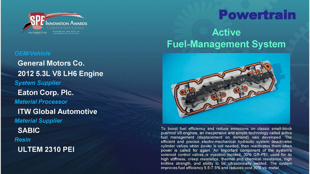 PT: Active Fuel-Management System - 2016 Display Plaque – SPE ...